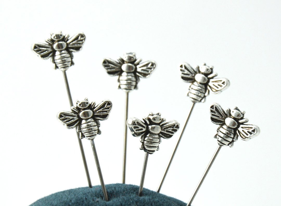 6 Bee Pins - Medium Long - Etsy