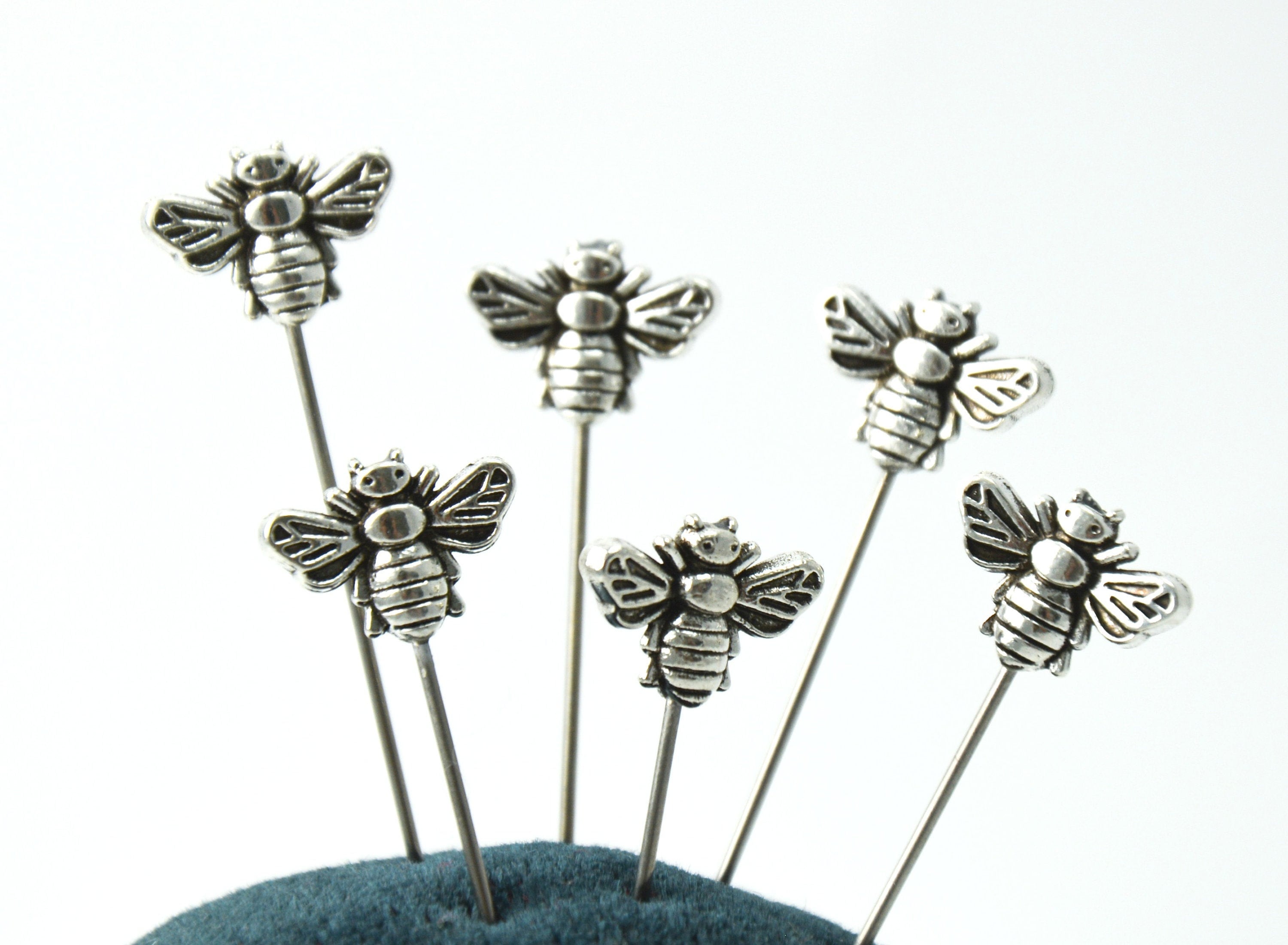 6 Bee Pins Medium Long - Etsy