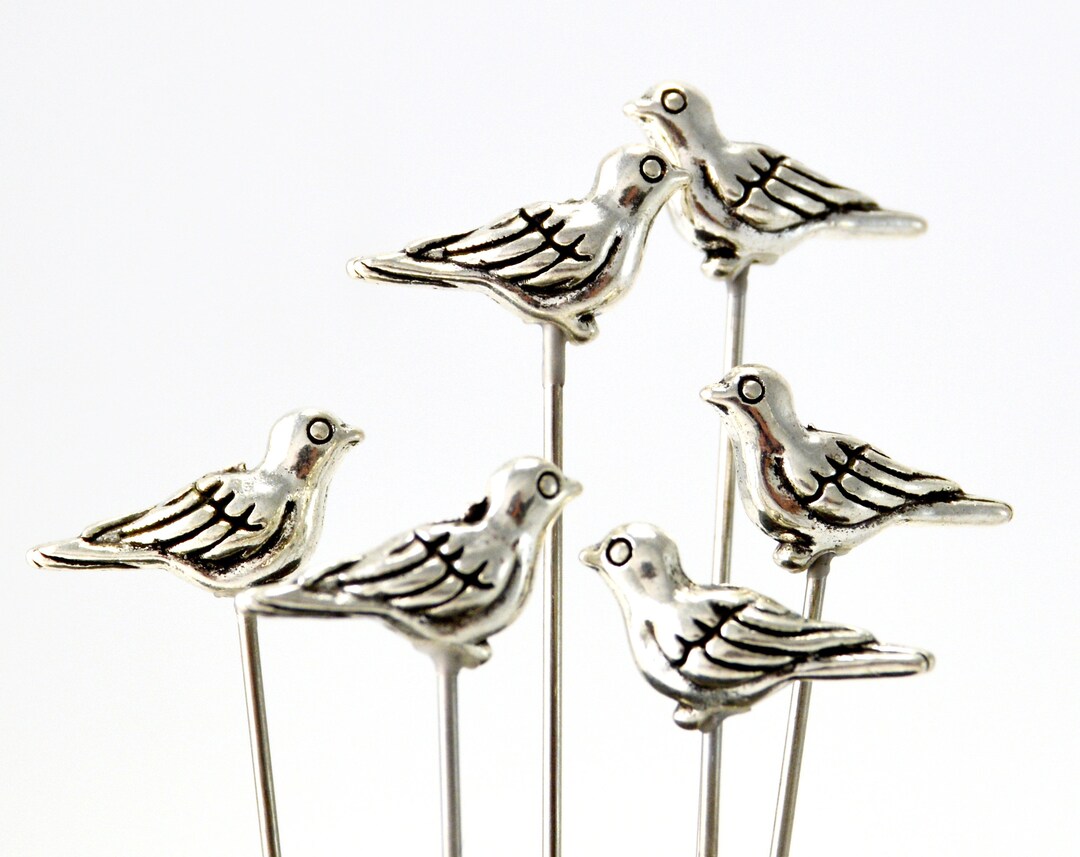 6 Dove Bird Pins - Medium Long - Etsy