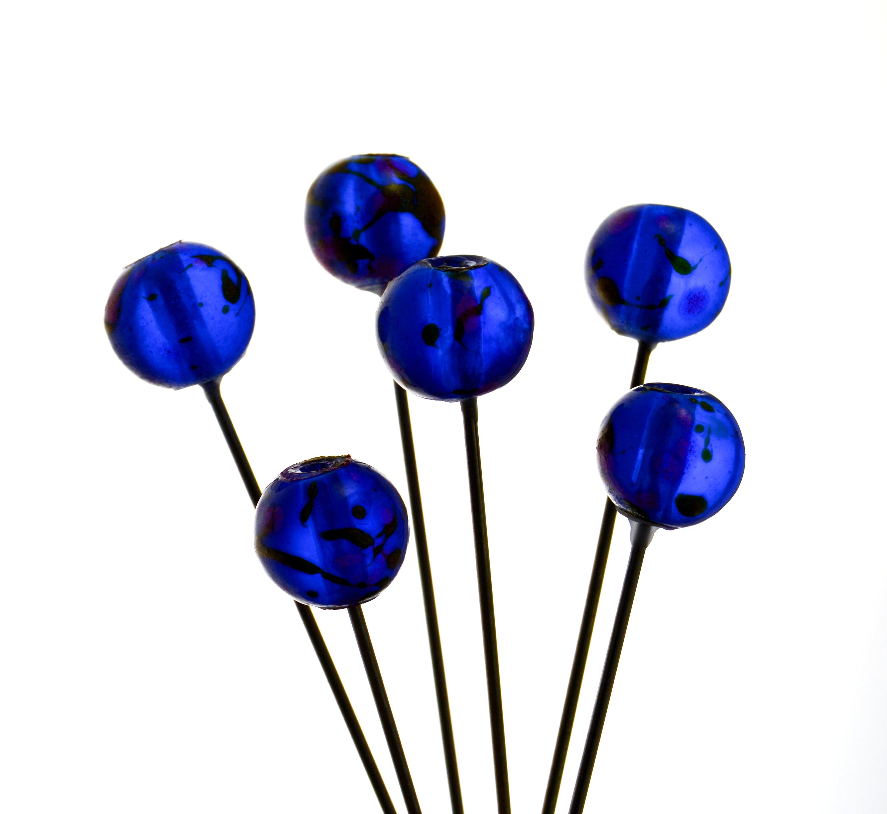 6 ' Confetti ' Glass Straight Pins XL | Etsy