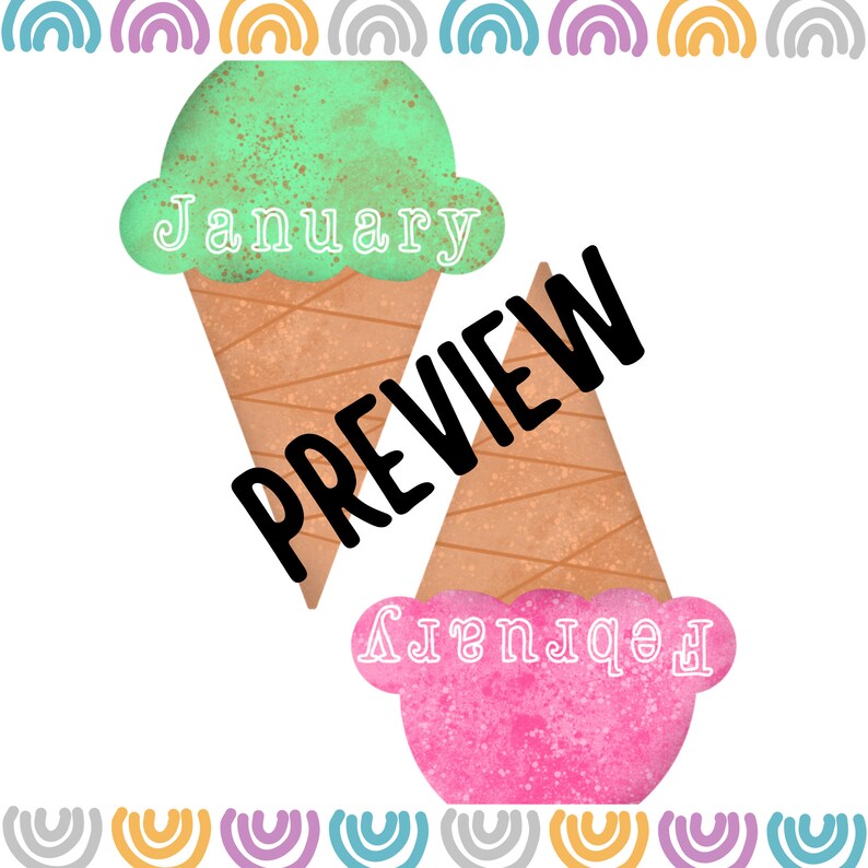 Birthday Bulletin Board Set-ice Cream Theme - Etsy