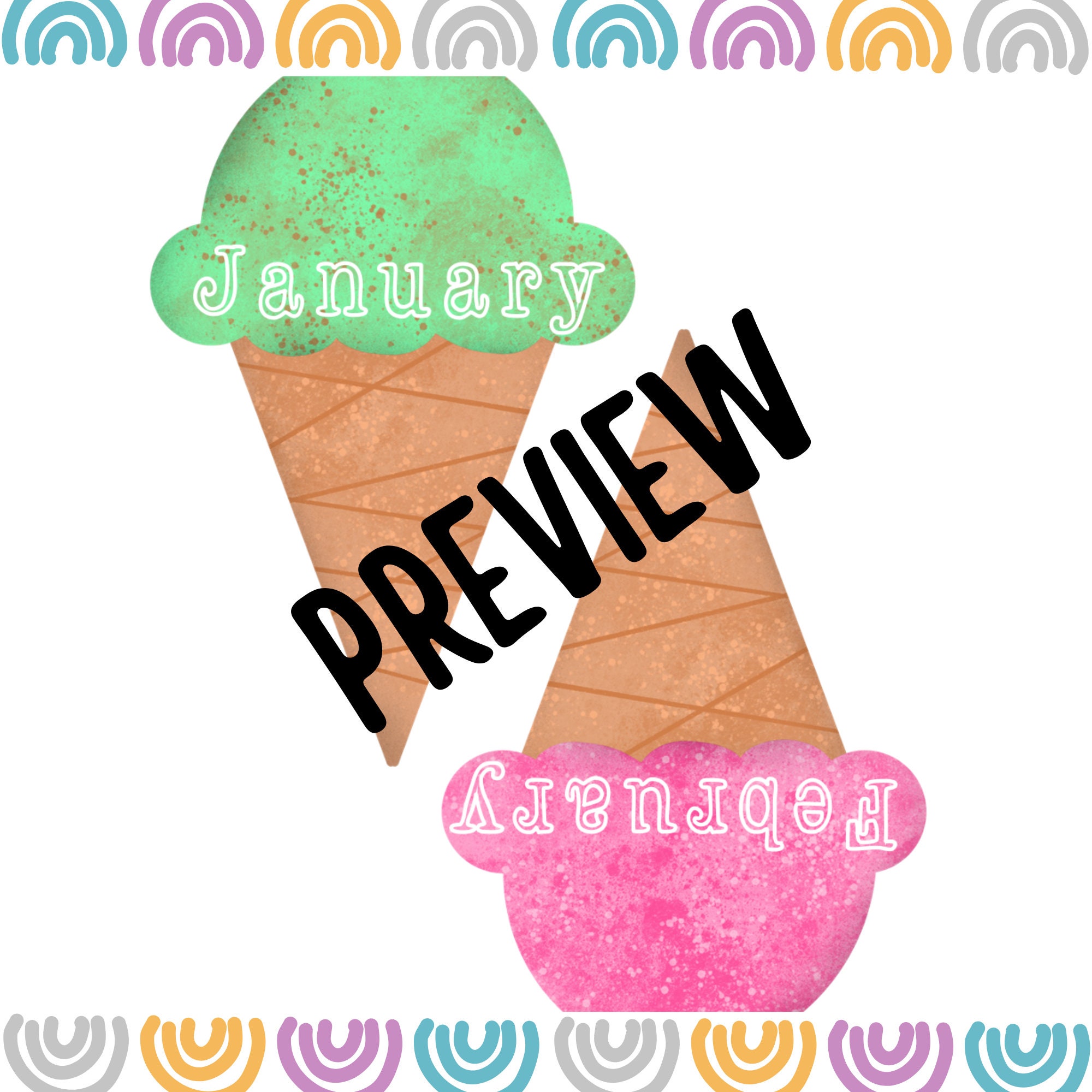 Birthday Bulletin Board Set-ice Cream Theme - Etsy