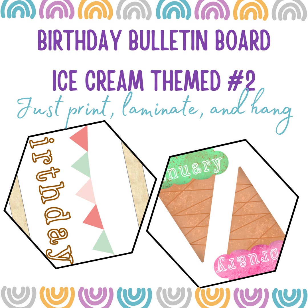 Birthday Bulletin Board Set-ice Cream Theme - Etsy