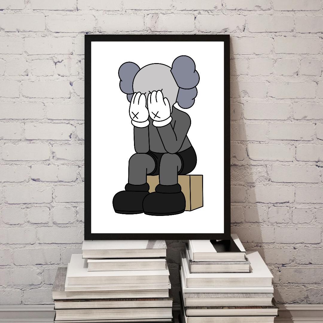 Framed Kaws Sitting Poster A4 - Etsy
