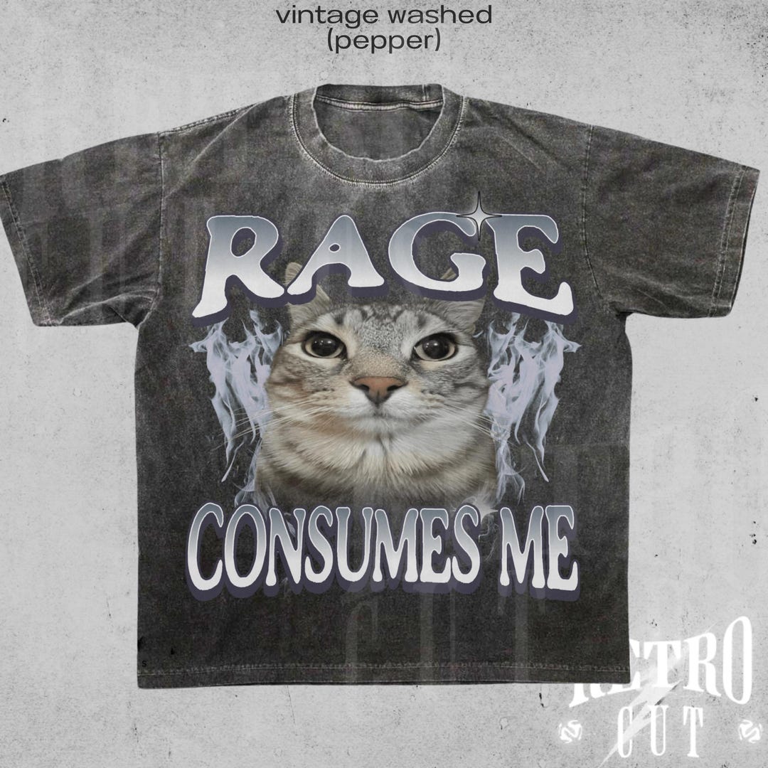 Rage Consumes Me Cat Shirt, Funny Cat Meme T-shirt, Vintage Unhinged ...