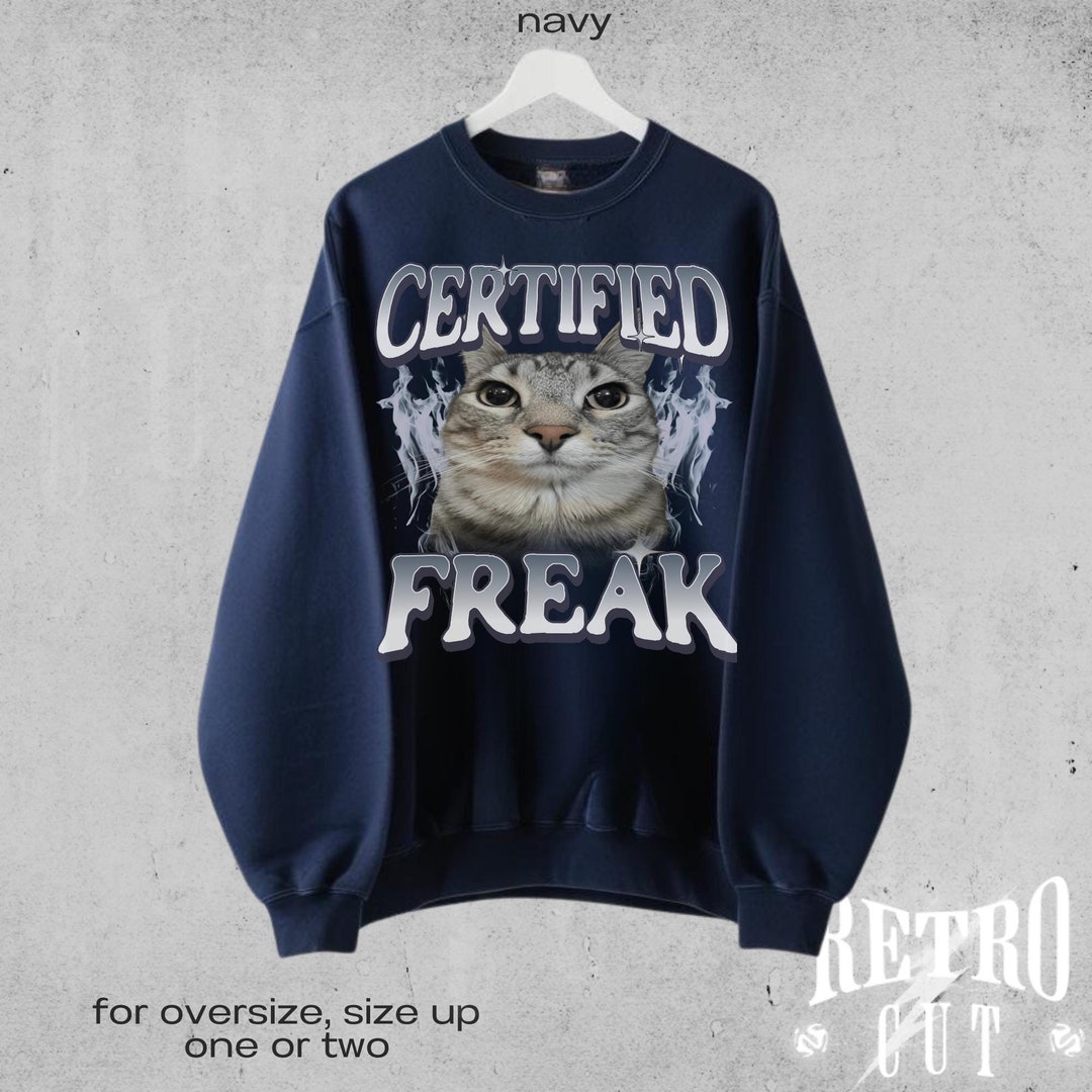 Sudadera con meme de gato divertido, suéter vintage de gatito, sudadera ...