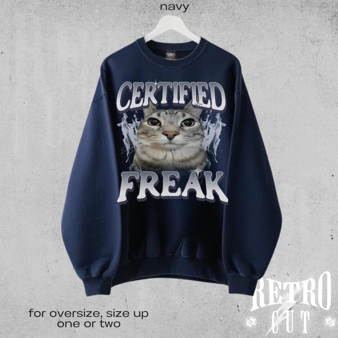 Sudadera con meme de gato divertido, suéter vintage de gatito, sudadera ...
