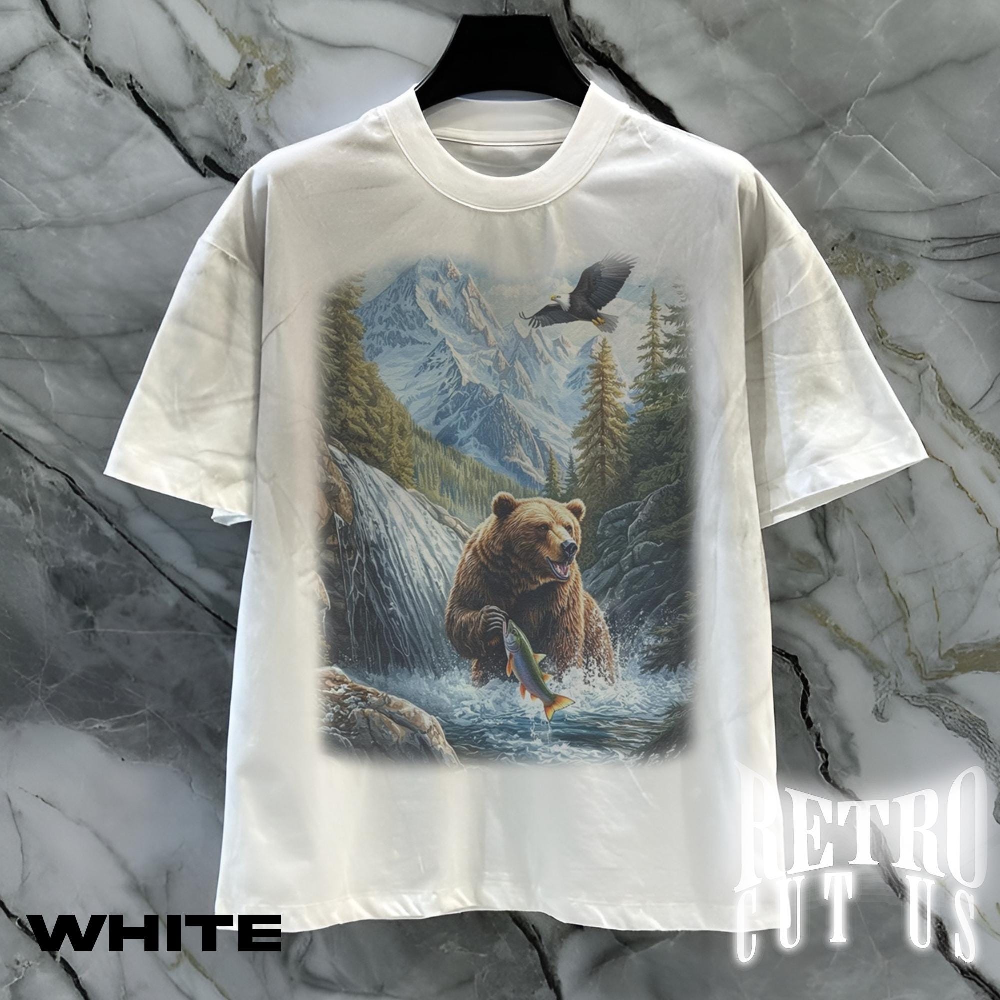 Vintage Adventure Bear Tee, Landscape Graphic T-shirt, Retro Outdoor ...