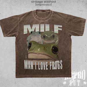 Man I Love Frogs Shirt, Funny Frog Meme Graphic Tee, Vintage Bootleg ...