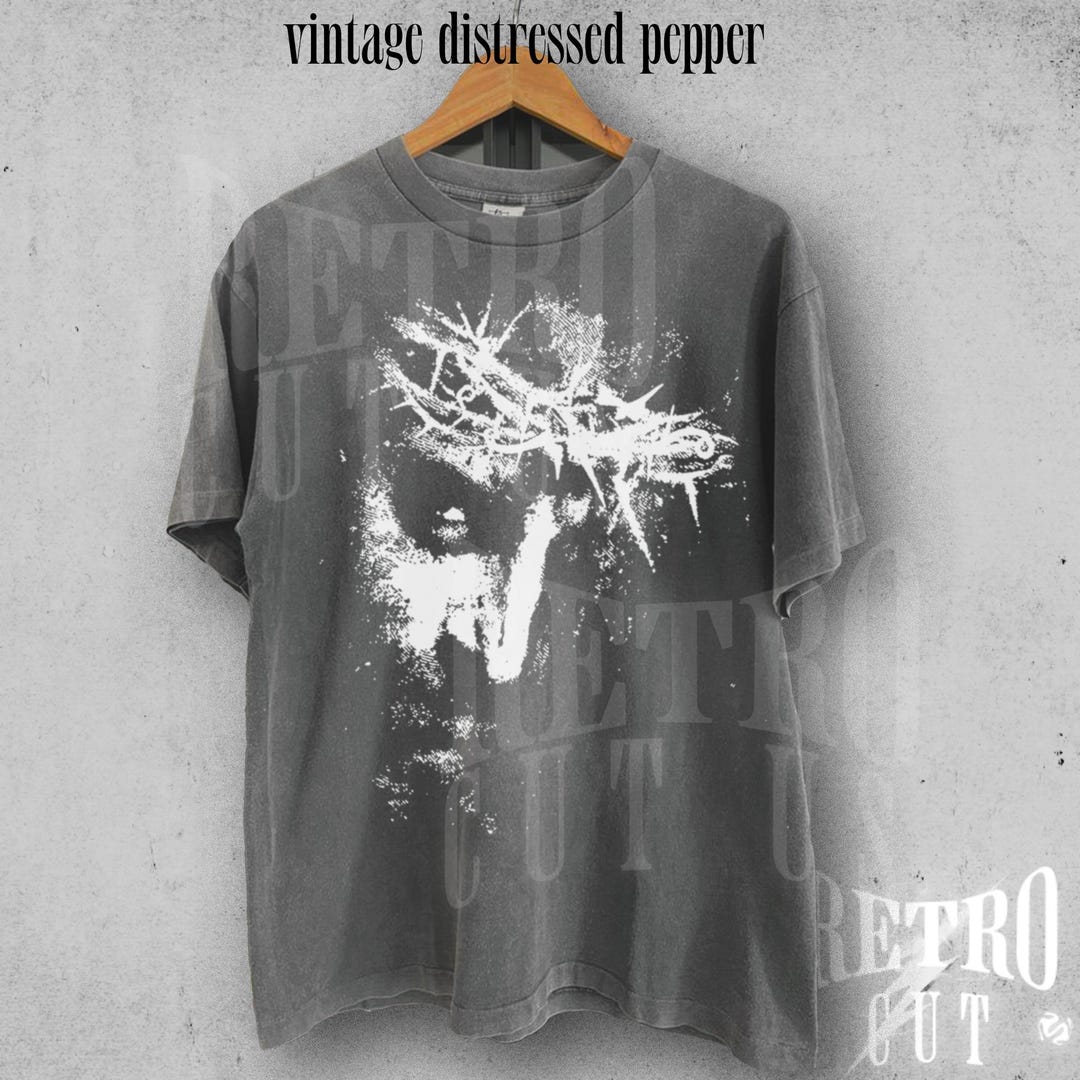 Y2K Gothic Jesus T-shirt, Dark Religious Aesthetic Tee, Vintage Grunge ...