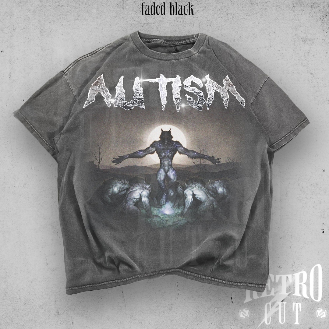 Funny Autism Wolf Shirt, Alpha Male Meme Tee, Retro 90s Wolf Graphic T ...