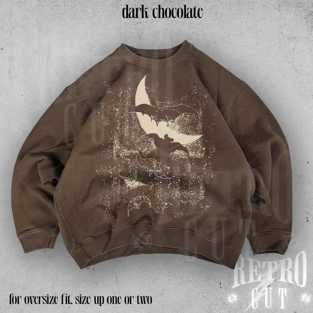 Vintage Gothic Bat Sweatshirt, Y2K Dark Art Bat Hoodie, Retro 90s ...