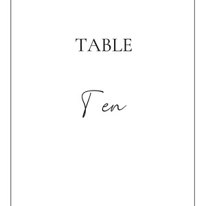 Printable Table Number | Table Number Template | Minimalist | Elegant ...