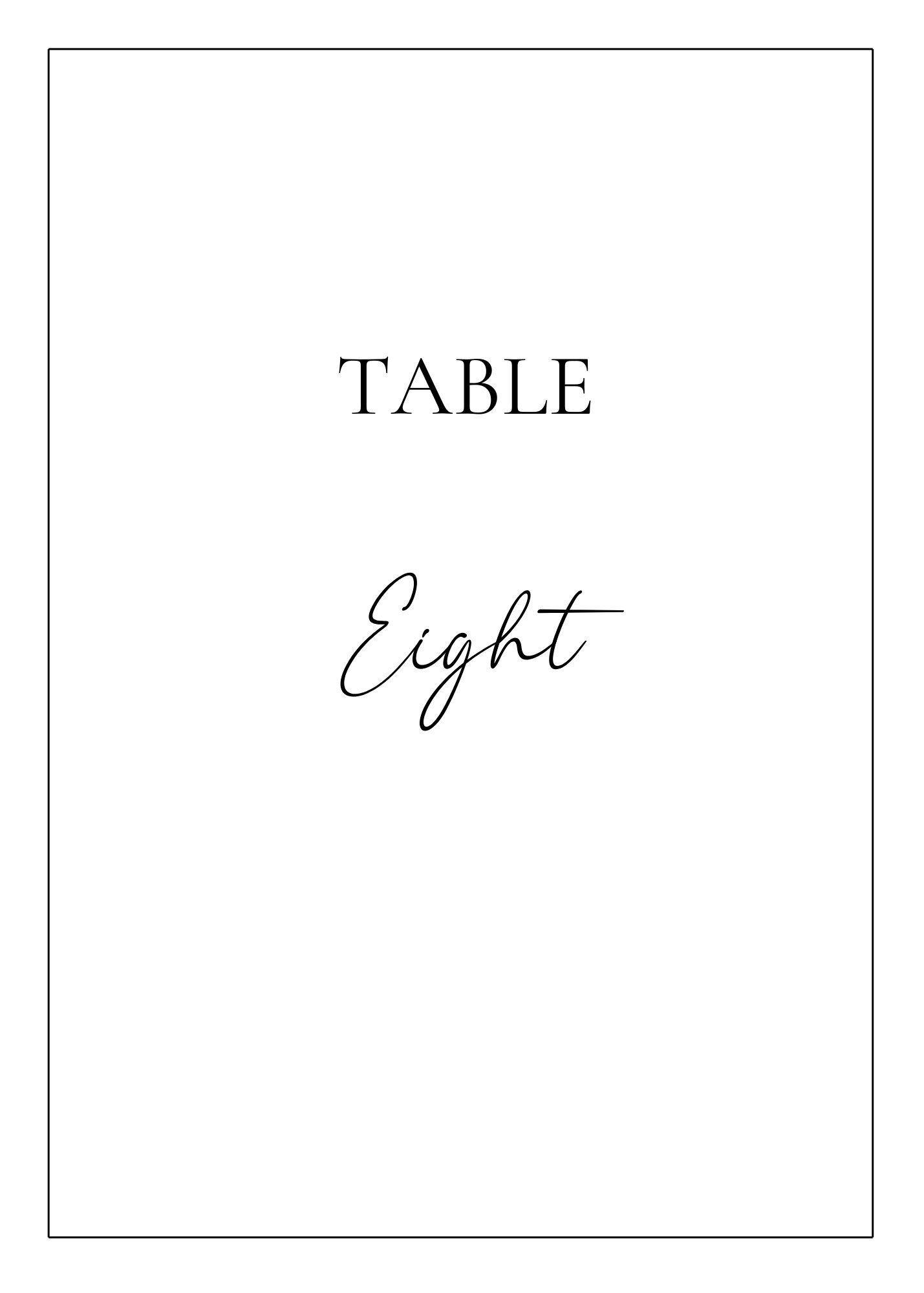 Printable Table Number | Table Number Template | Minimalist | Elegant ...