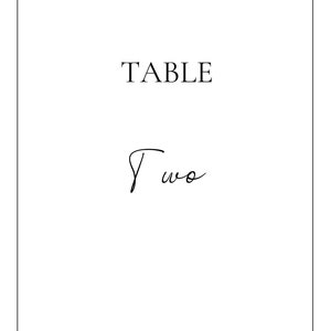 Printable Table Number | Table Number Template | Minimalist | Elegant ...