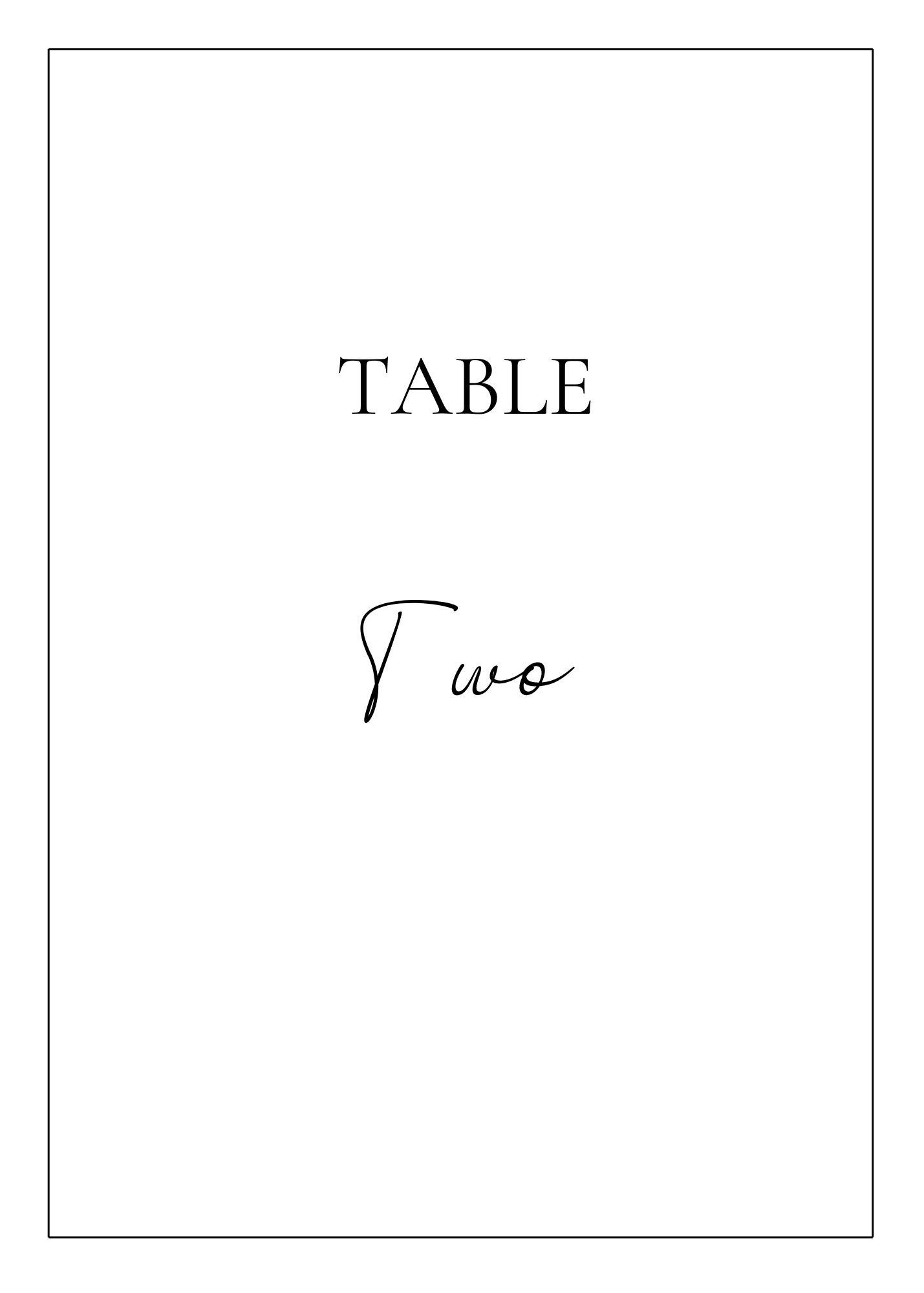 Printable Table Number | Table Number Template | Minimalist | Elegant ...