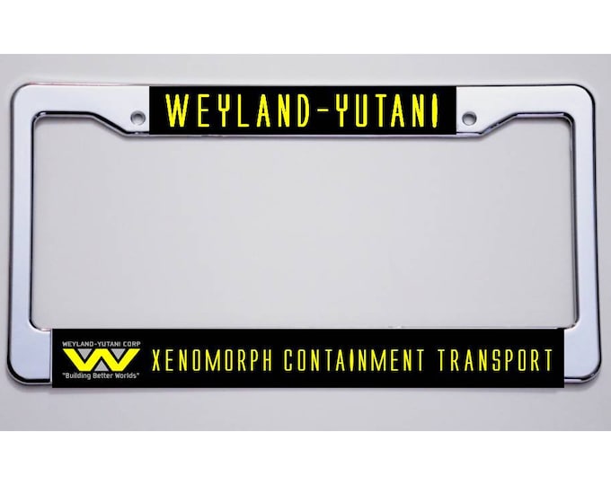 Alien " Spaced Out " Martians - Black Automobile License Plate Frame ...