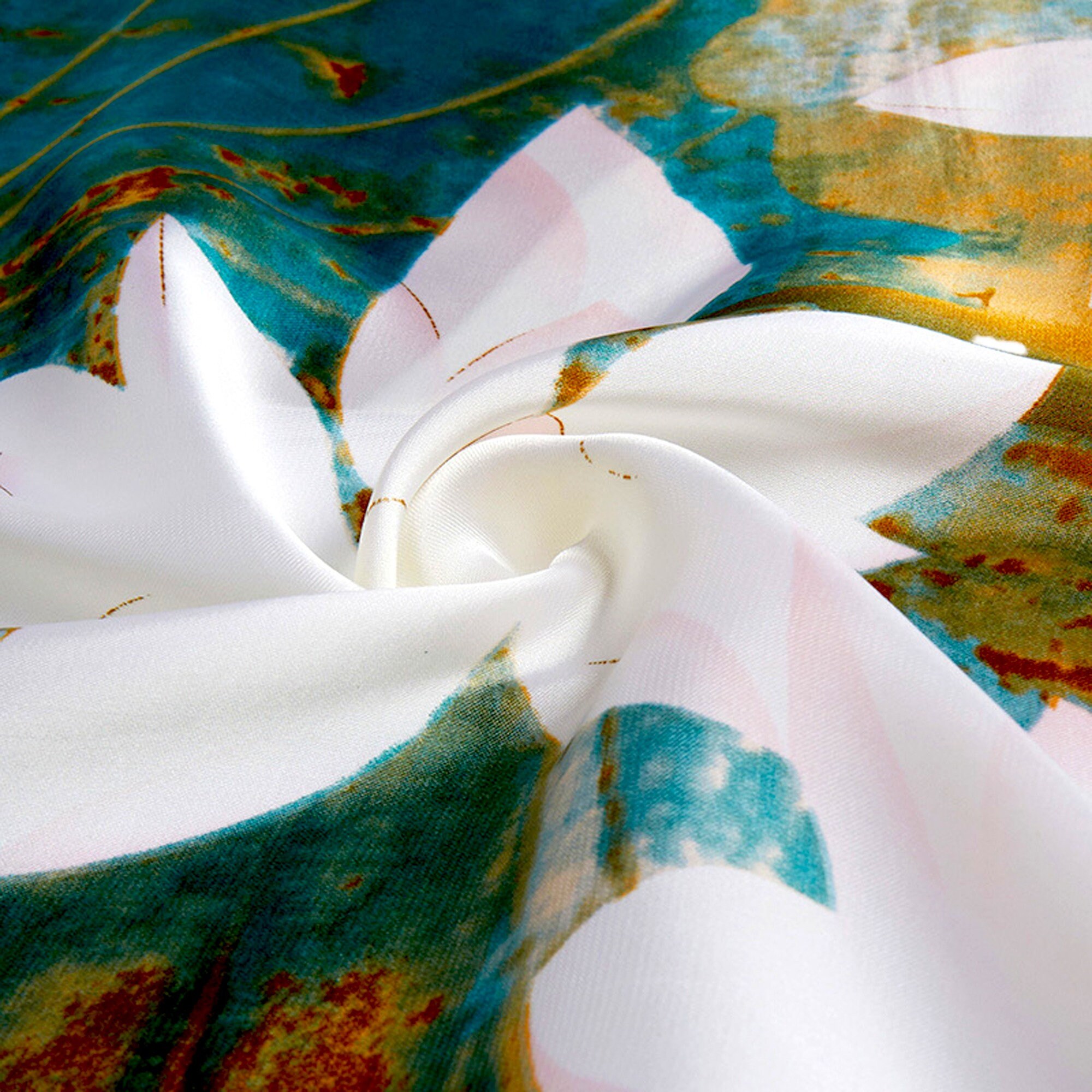 Silk Peacock Scarf for Ladies Soft Lotus Scarf With Gift Box Flower ...