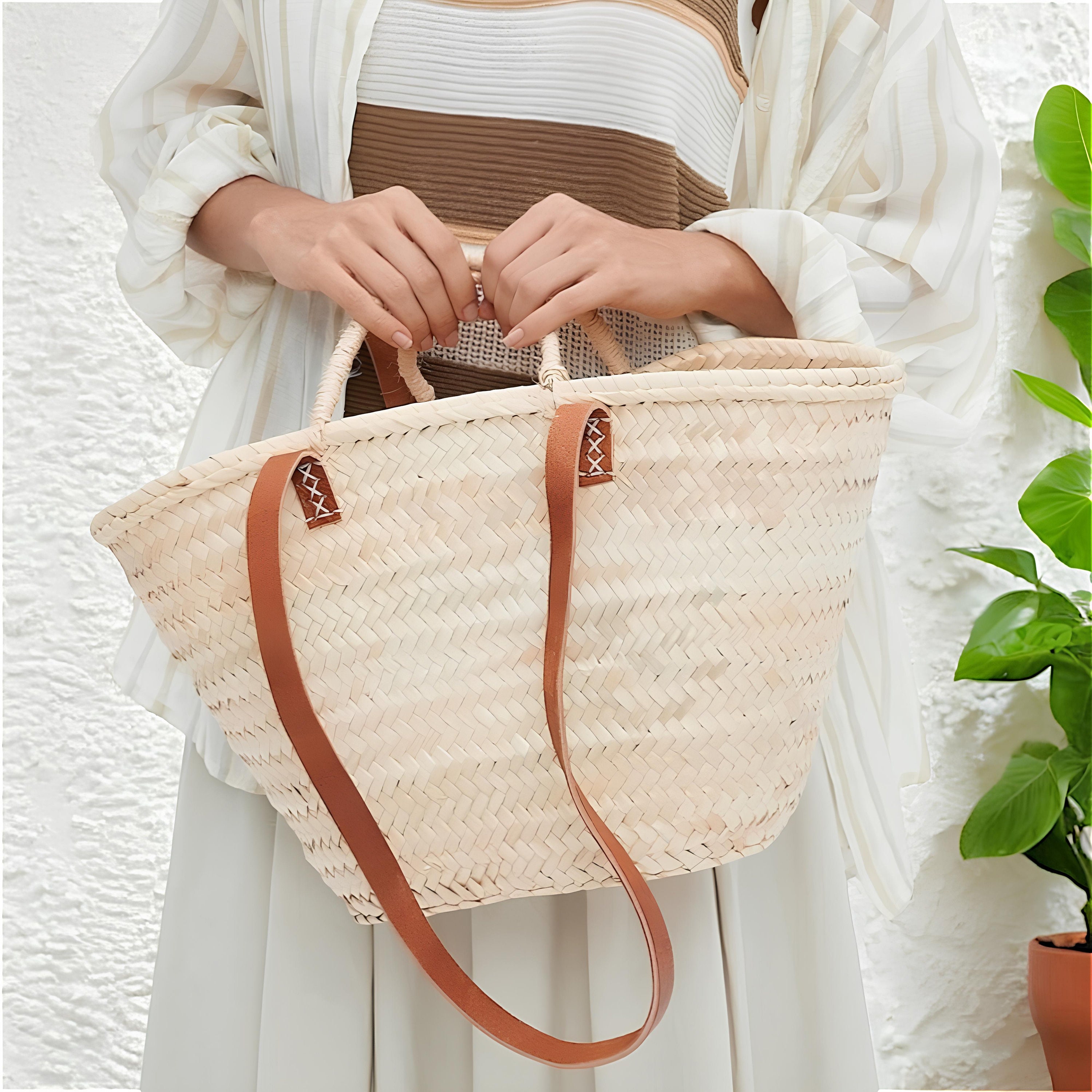 Organic Raffia Large Summer Bag Raffia Shoulder Bag, Straw Shoulder Bag ...