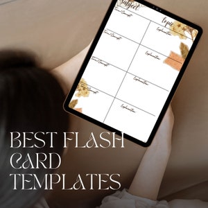 Flash Card Templates - Etsy