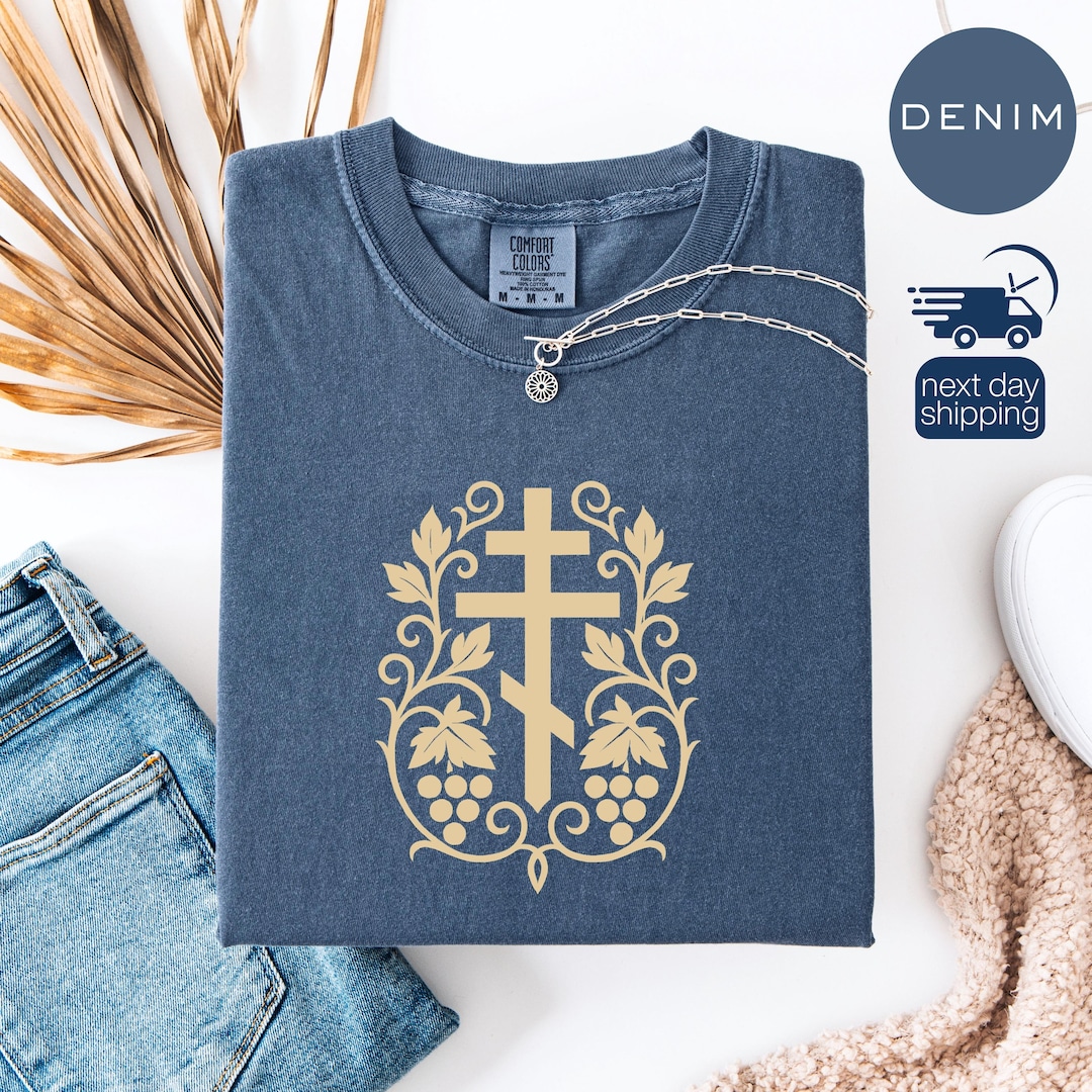 Orthodox Christian Cross T-shirt, John 15:5, Jesus Christ Cross Shirt ...