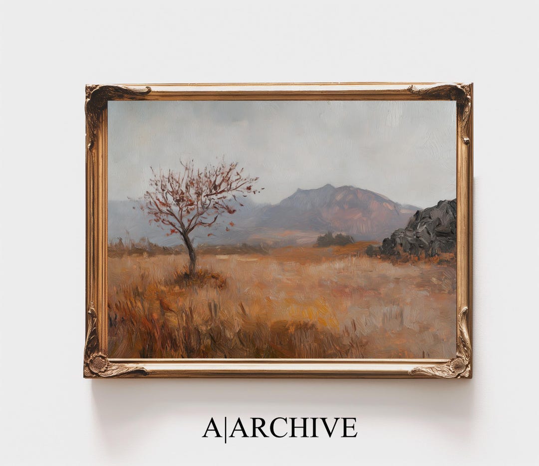 Cozy Autumn Decor Landscape Painting Warm Tone Fall Wall Art for Home ...