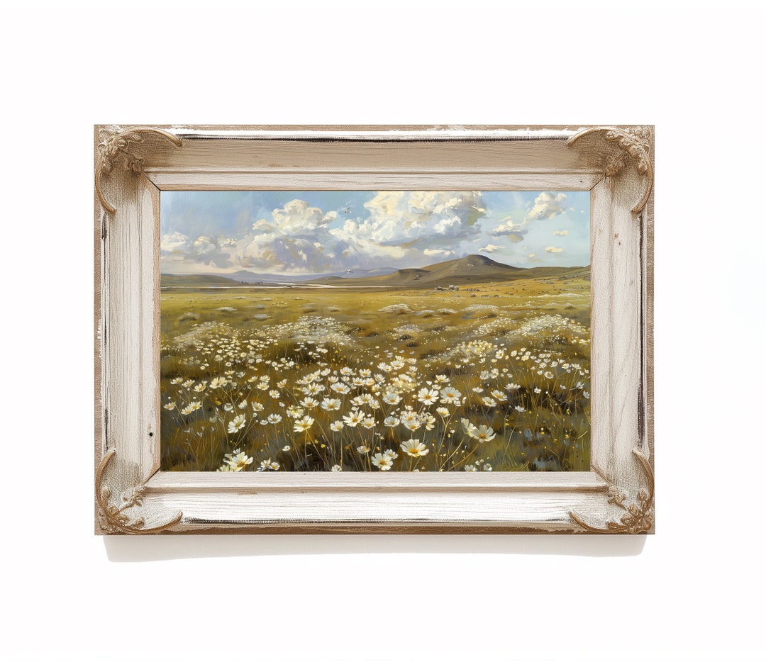 Vintage Spring Landscape Printable | Spring Meadow Art Download ...