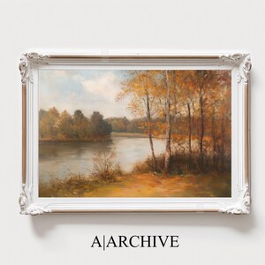 Cozy Fall Decor Autumn Landscape Printable Wall Art Vintage Lake Scene ...