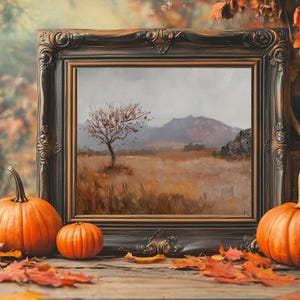 Cozy Autumn Decor Landscape Painting Warm Tone Fall Wall Art for Home ...