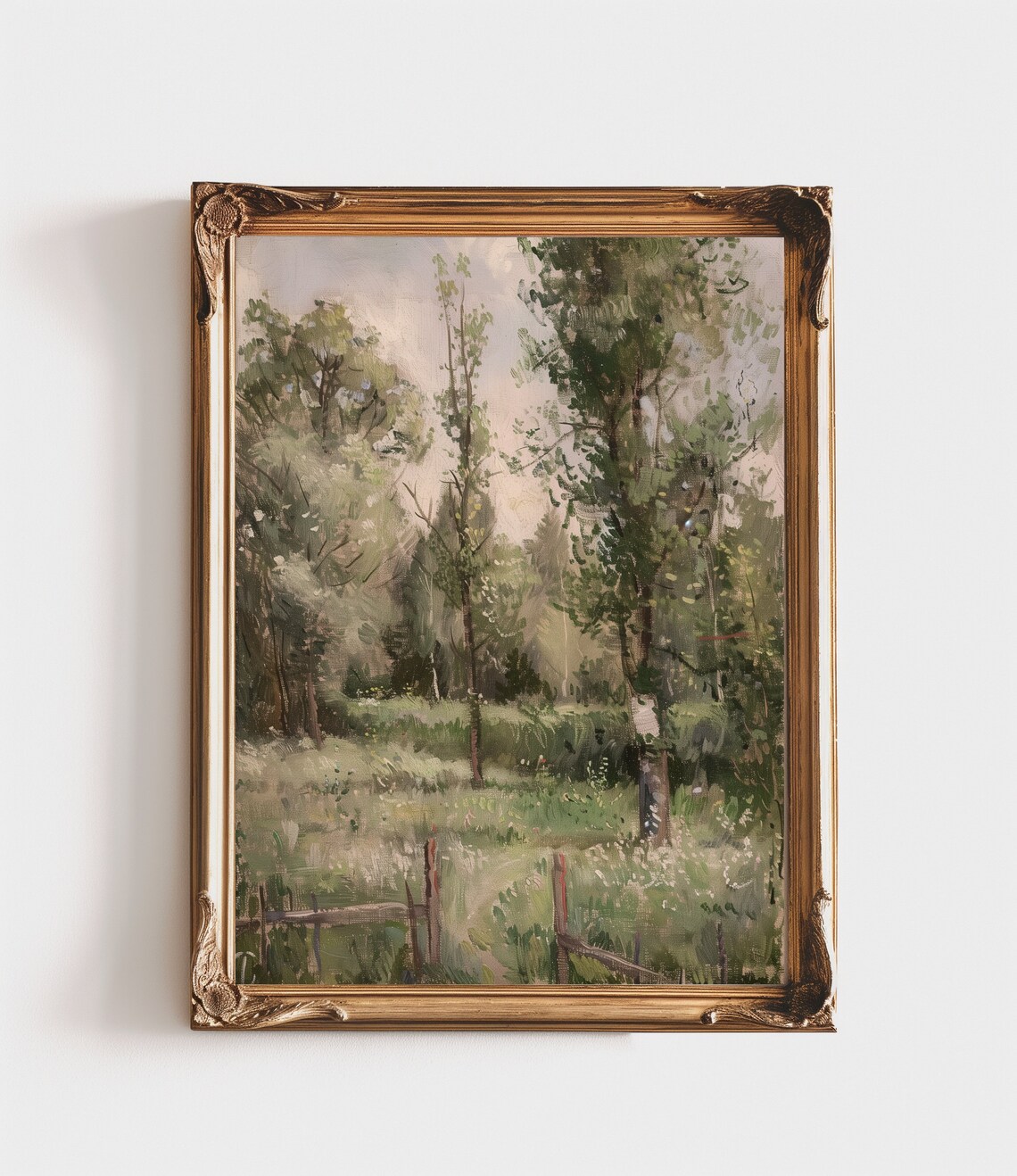 Vintage French Countryside Landscape Art Printable Nature Farmhouse ...