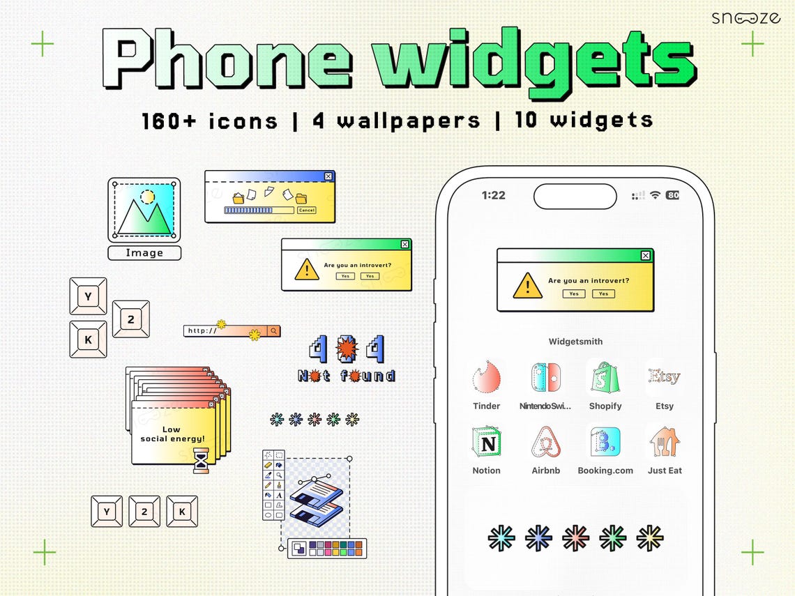 90s Nostalgia App Icon Pack: Ios & Android, Live Wallpapers (digital ...