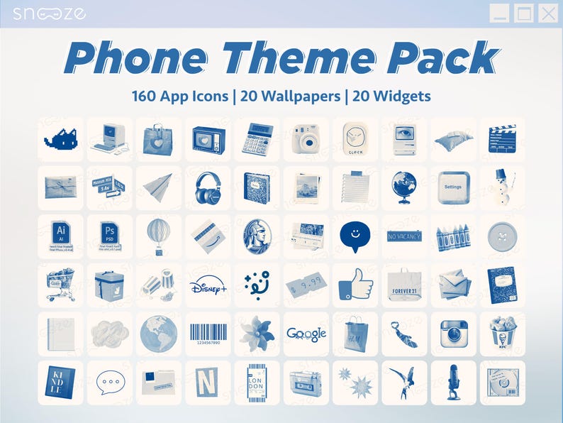 Trendy Y2K Aesthetic App Icon Pack Minimal Retro Cute Style Designs ...