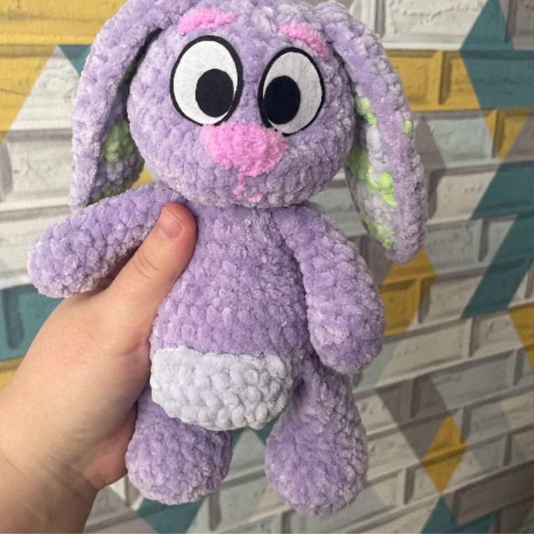Custom 9-inch Handmade Crochet Bluey Toy: A Floppy-eared Rabbit Plush ...