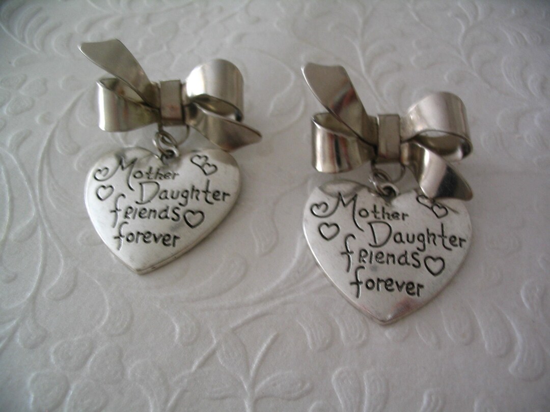 2 Mother and Daughter Friends Forever Bow Brooch Pin Gift Friends or ...