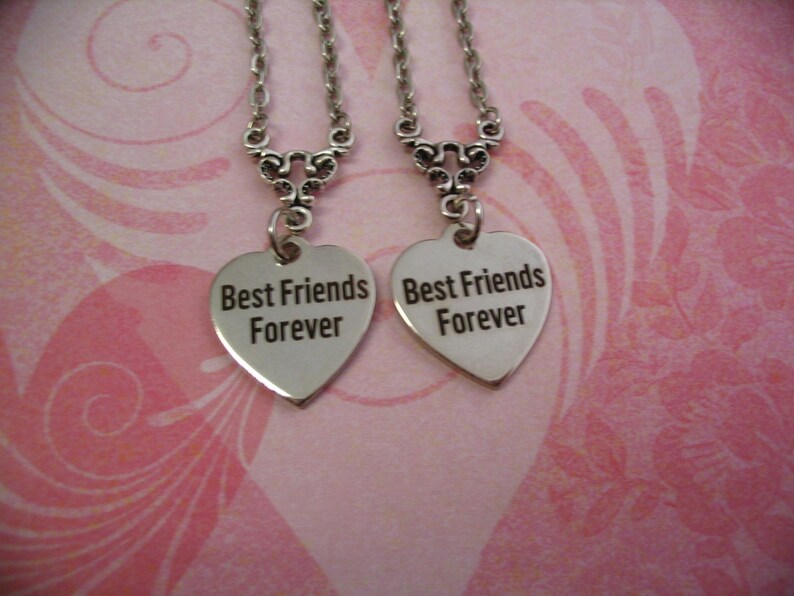 2 Best Friends Forever Heart Necklaces Friendship Jewelry Gift - Etsy