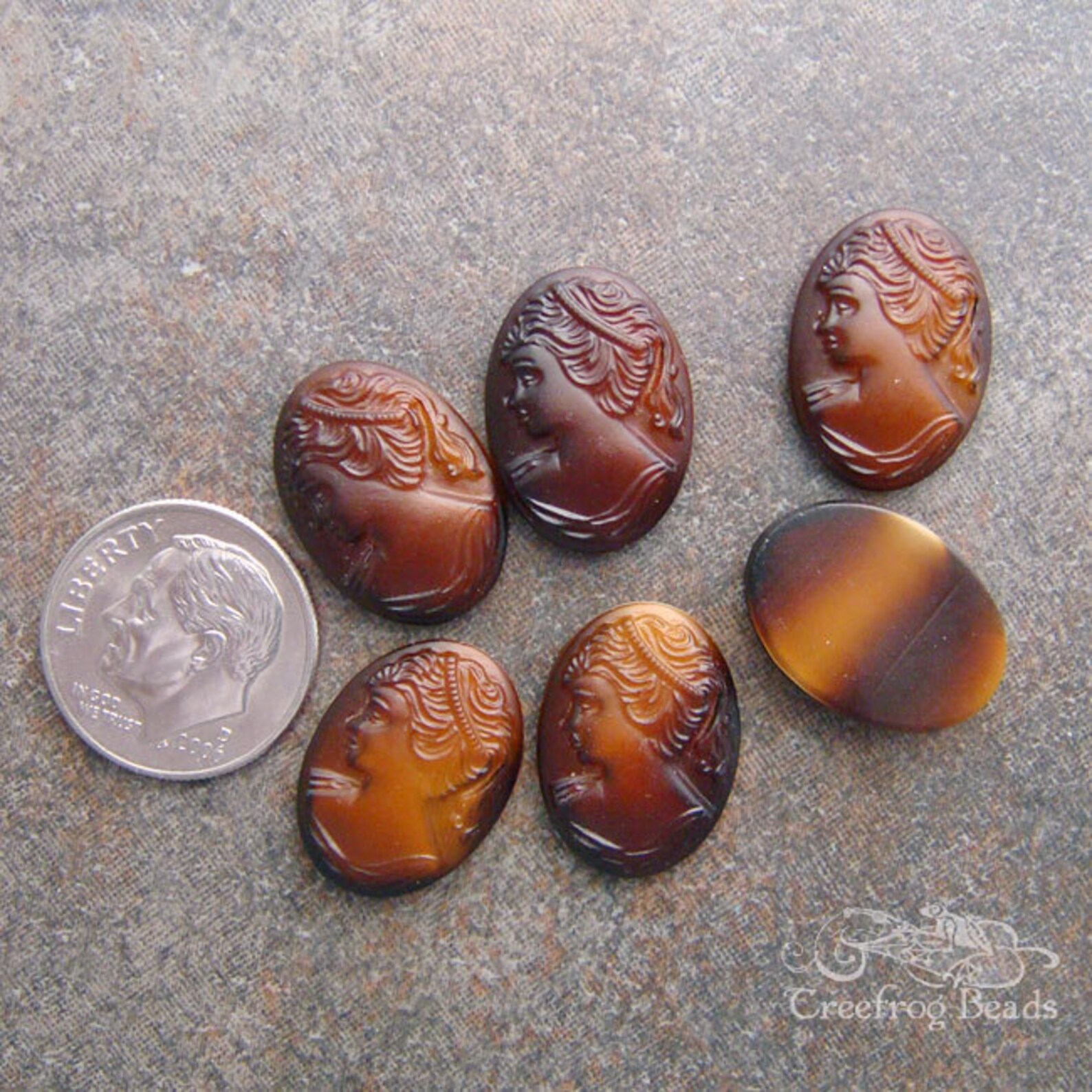 18x13 Mm Vintage West German Glass Cameos. 13x18 Mm Lady Cabochons in ...