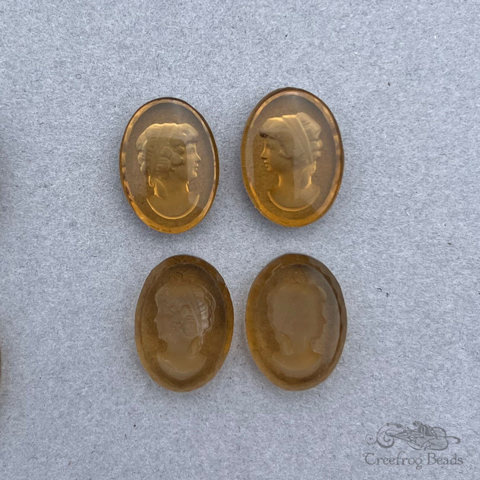 13x18 Mm Vintage West German Glass Intaglio Cameos in Smoked - Etsy