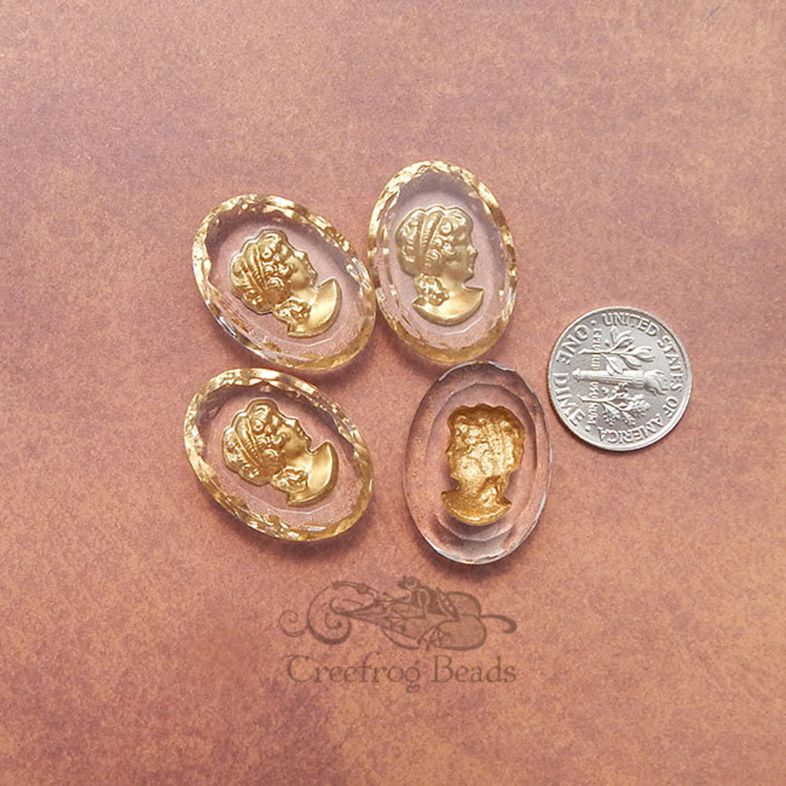 1960's Vintage W German Glass Intaglio Cameos in Clear - Etsy