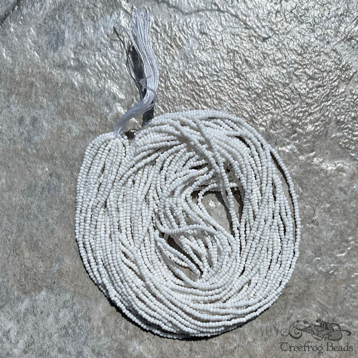 Size 18/0 Antique Micro Seed Beads in Opaque White. 5 Gram Bag or Full ...