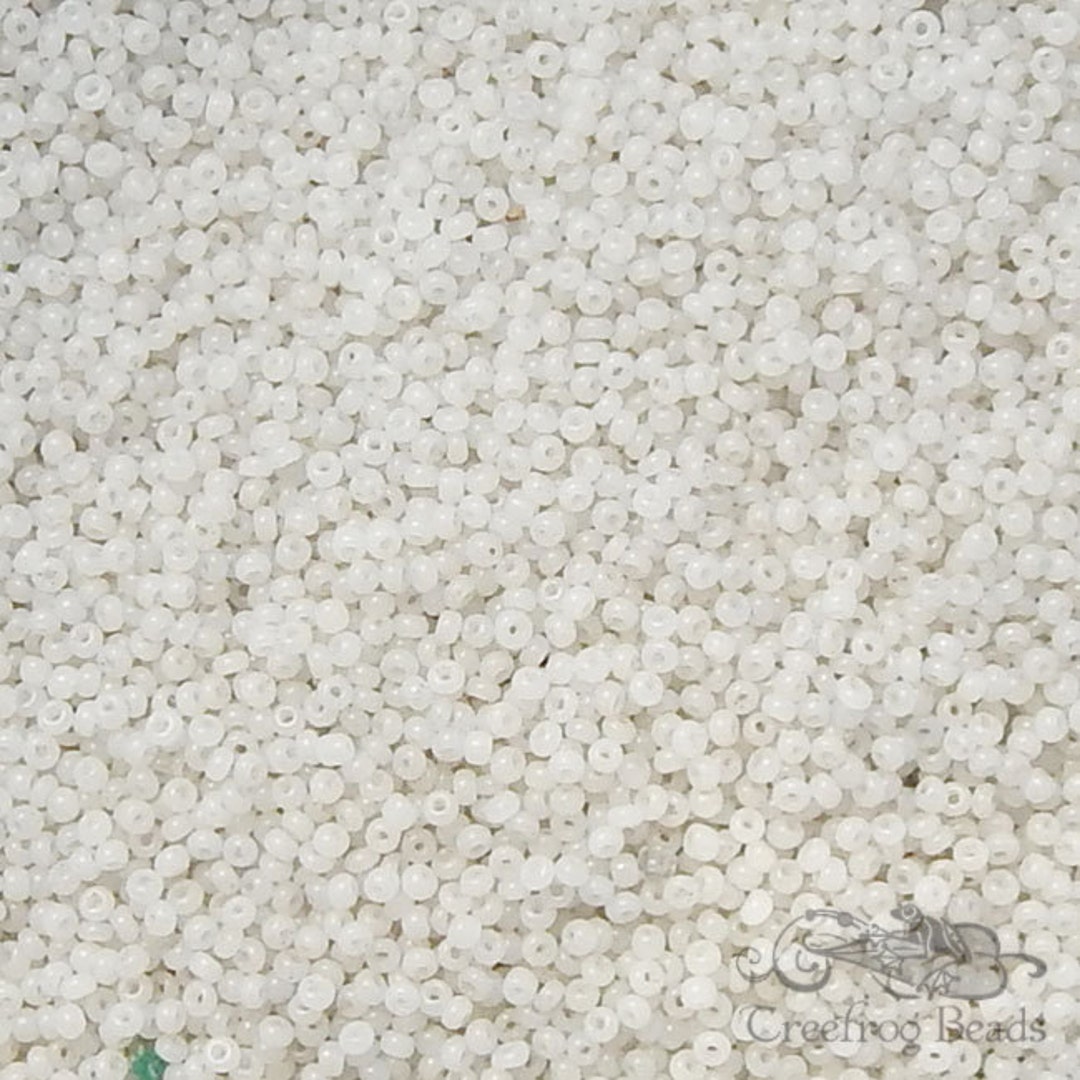 Size 16/0 or 18/0 Antique Micro Seed Beads in Translucent Greasy White ...