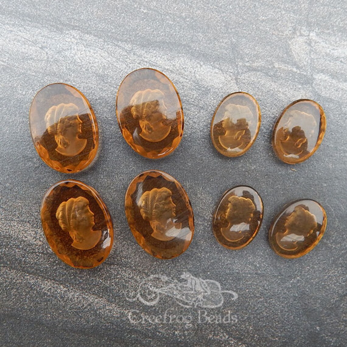 13x18 Mm Vintage West German Glass Intaglio Cameos in Smoked | Etsy