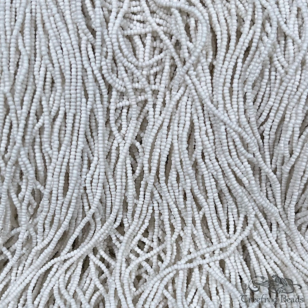 Size 18/0 Antique Micro Seed Beads in Opaque White. 5 Gram Bag or Full ...
