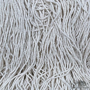 Size 18/0 Antique Micro Seed Beads in Opaque White. 5 Gram Bag or Full ...
