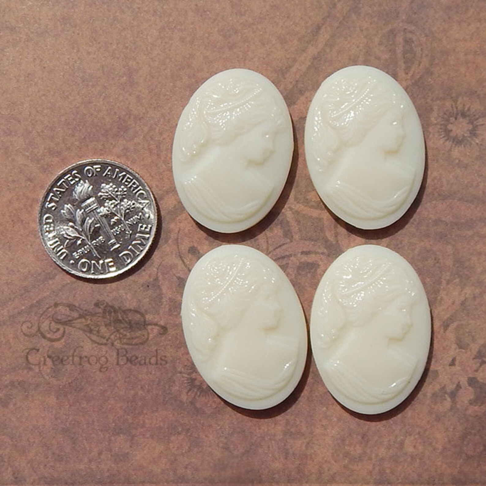 Vintage West German Glass Cameos With Beautiful Woman in Profile. 25x18 ...
