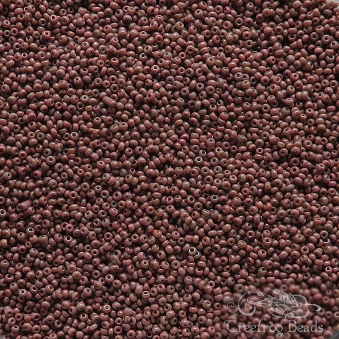 Size 16/0 Vintage Micro Seed Beads in Opaque Chocolate Brown. Tiny Rare ...