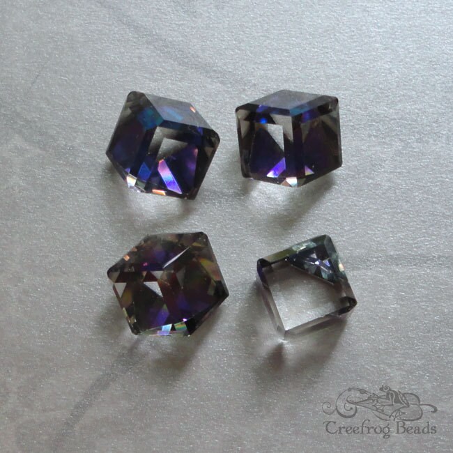 4 Vintage Swarovski Crystal Stones in Cube Shaped Art 4841. - Etsy