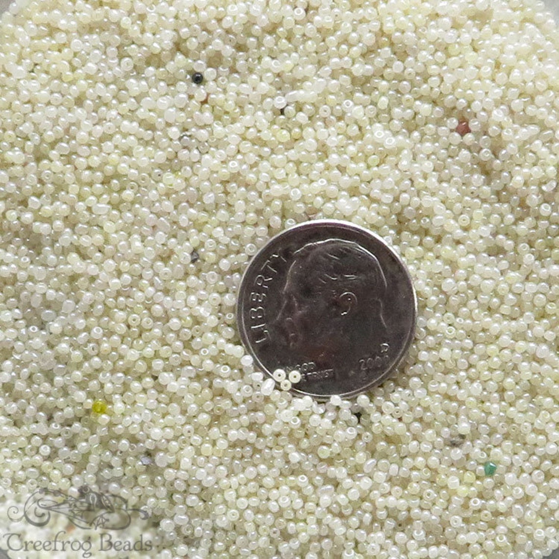 Size 20/0 Antique Microbeads in Creamy Pearl White. Vintage | Etsy