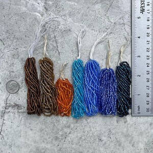 Mini Hank 12/0 Vintage Glass 3 Cut Seed Beads in Transparent Caramel ...