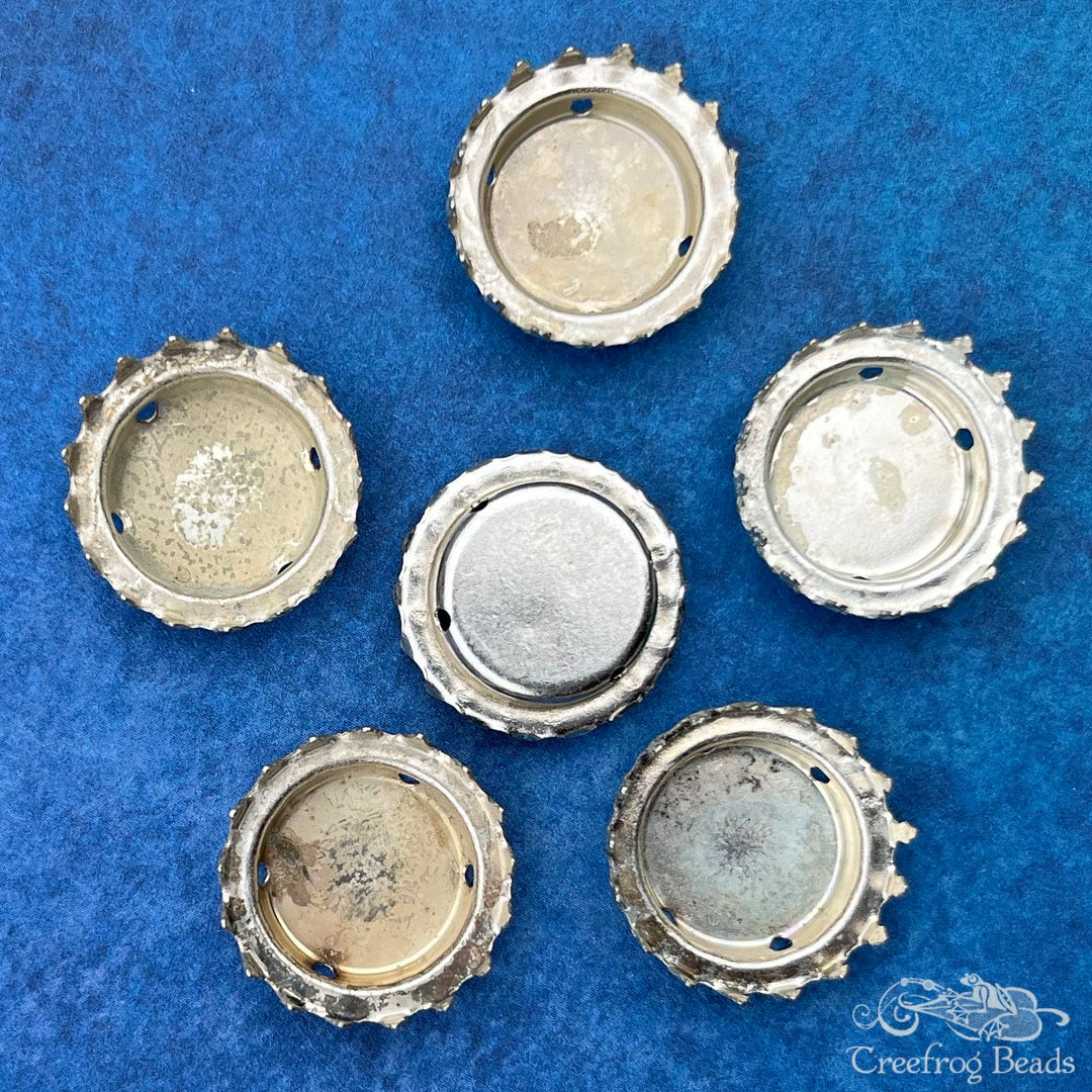 18 Mm Round Crown Edge Cabochon Settings With 4 Holes on Back. 6 Pc Lot ...