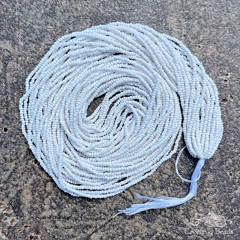 Size 18/0 Antique Micro Seed Beads in Opaque White. 5 Gram Bag or Full ...